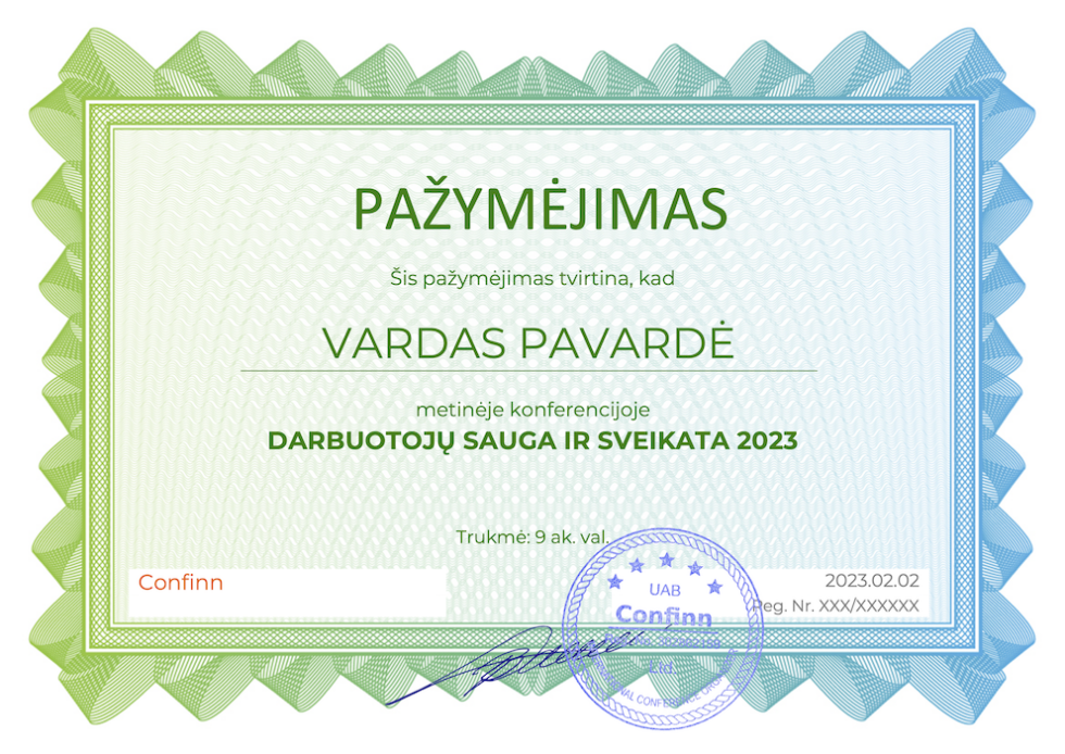 PAZYMEJIMAS | DARBUOTOJŲ SAUGA IR SVEIKATA